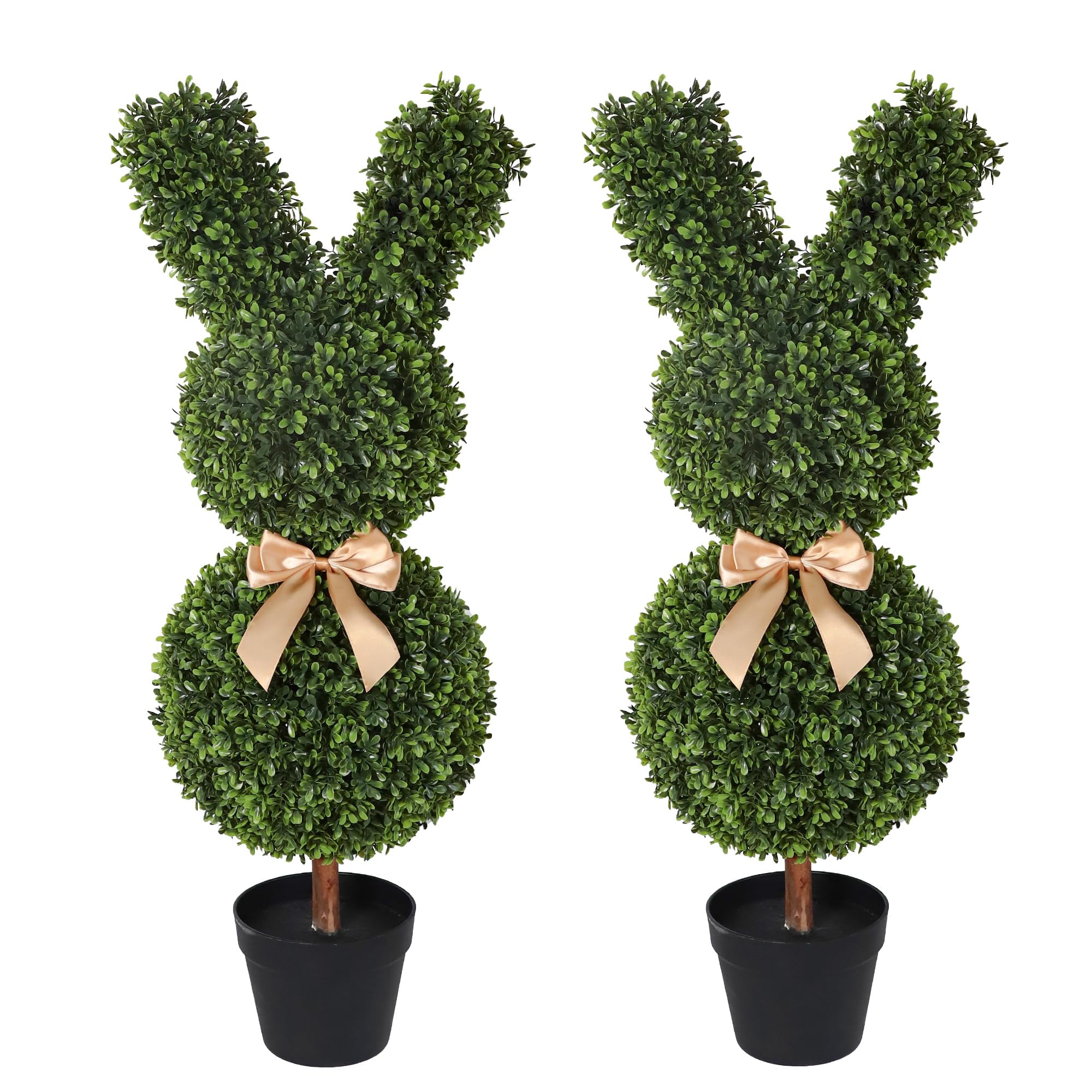 OAZALDA Artificial Bunny-Shaped Topiary Tree 35'' UV-Resistant Faux ...