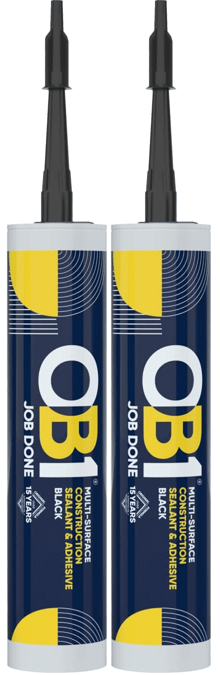 OB1 Black - Multi-Surface Construction Sealant & Adhesive Waterproof Silicone (Box of 12 ...
