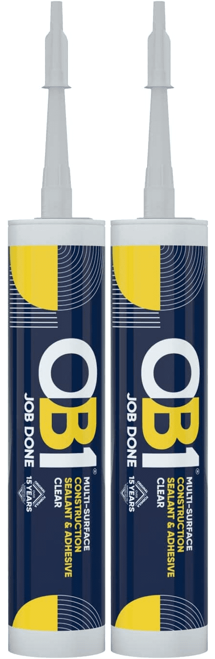 OB1 Clear - Multi-Surface Construction Sealant & Adhesive Waterproof Silicone (Box of 12 ...
