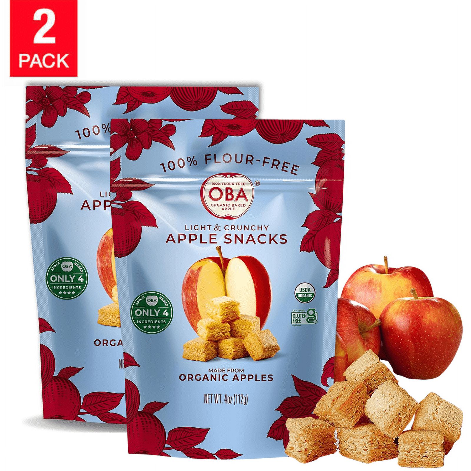 OBA - Light & Crunchy Apple Snacks, Family Size, Organic Baked Apple ...