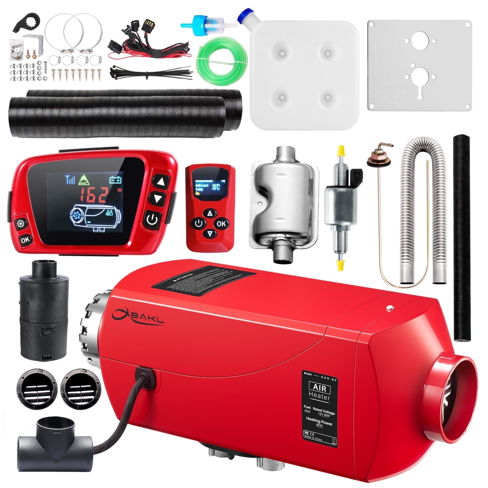 OBAKL Diesel Heater Aluminum Housing, 8KW Diesel Air Heater 12V, Diesel ...