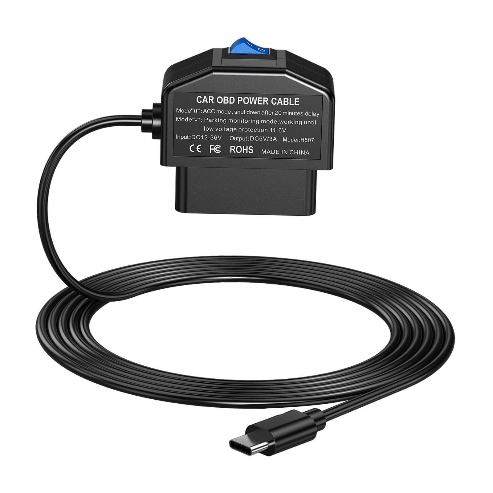 OBD Power Cable Universal USB Charging Connector Mini ACC Kit with ...