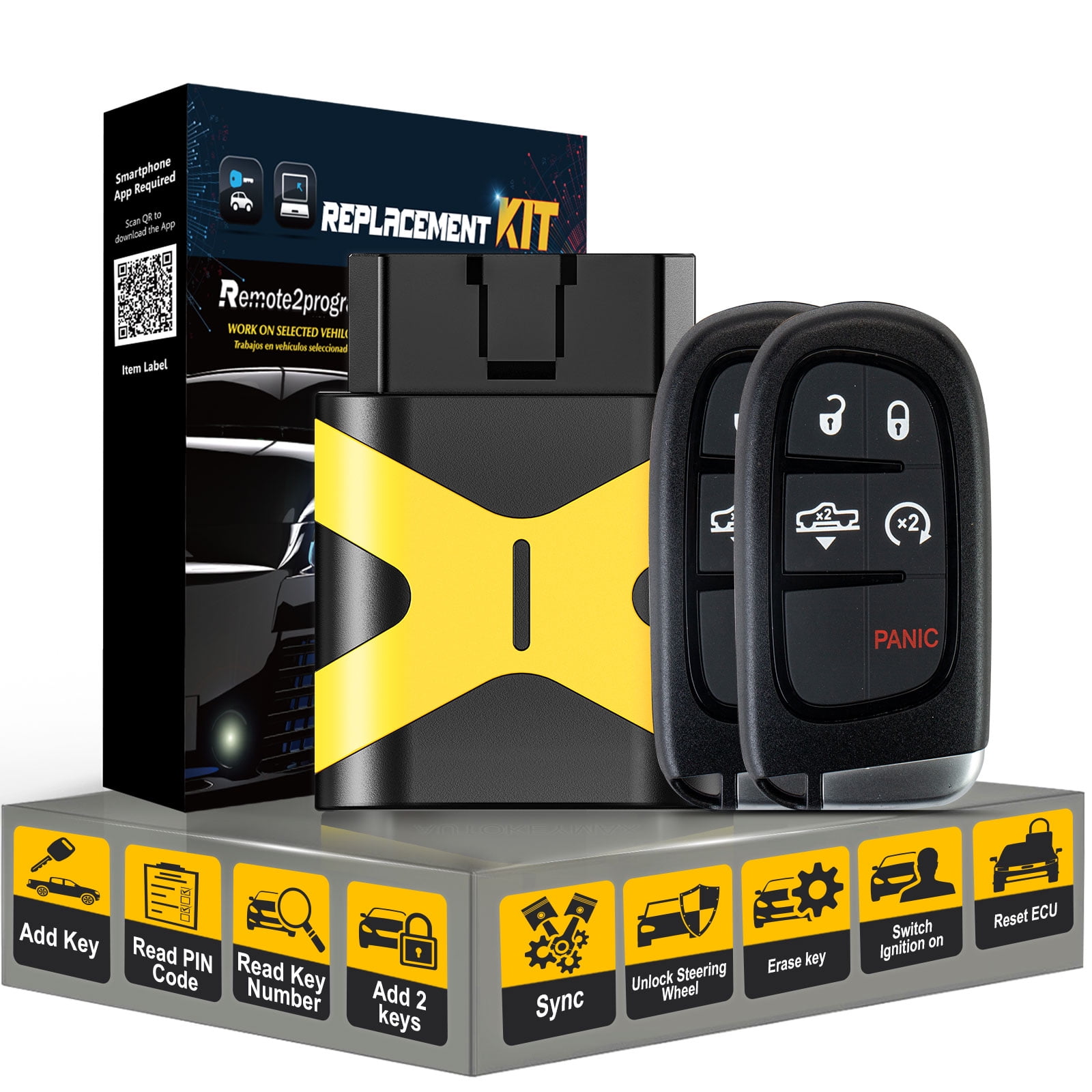 OBD Tool Car Key Programmer for Add Two Keys and Smart Keyless Entry ...