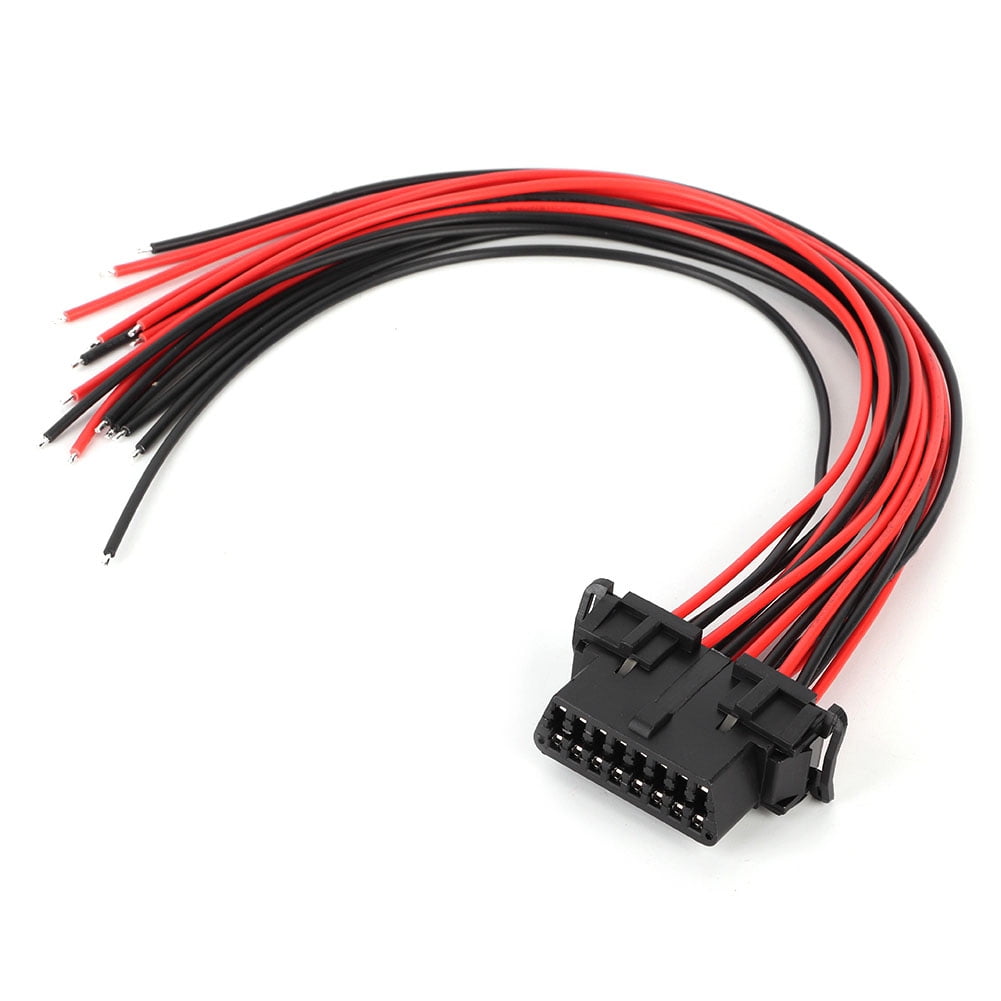 OBD2 16Pin Male Connector Extension Adapter Opening Female Cable Fits ...