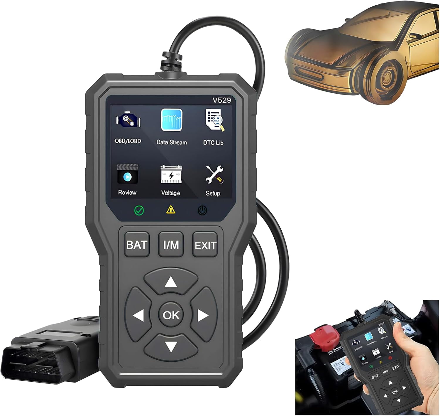 OBD2 Advanced Diagnostic Tool Professional Engine Code Reader, Clear ...