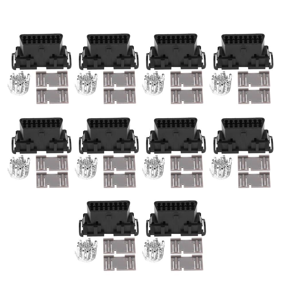 OBD2 II 16Pin Female Connector OBDII Cable Car Auto Adapter Plug Shell ...