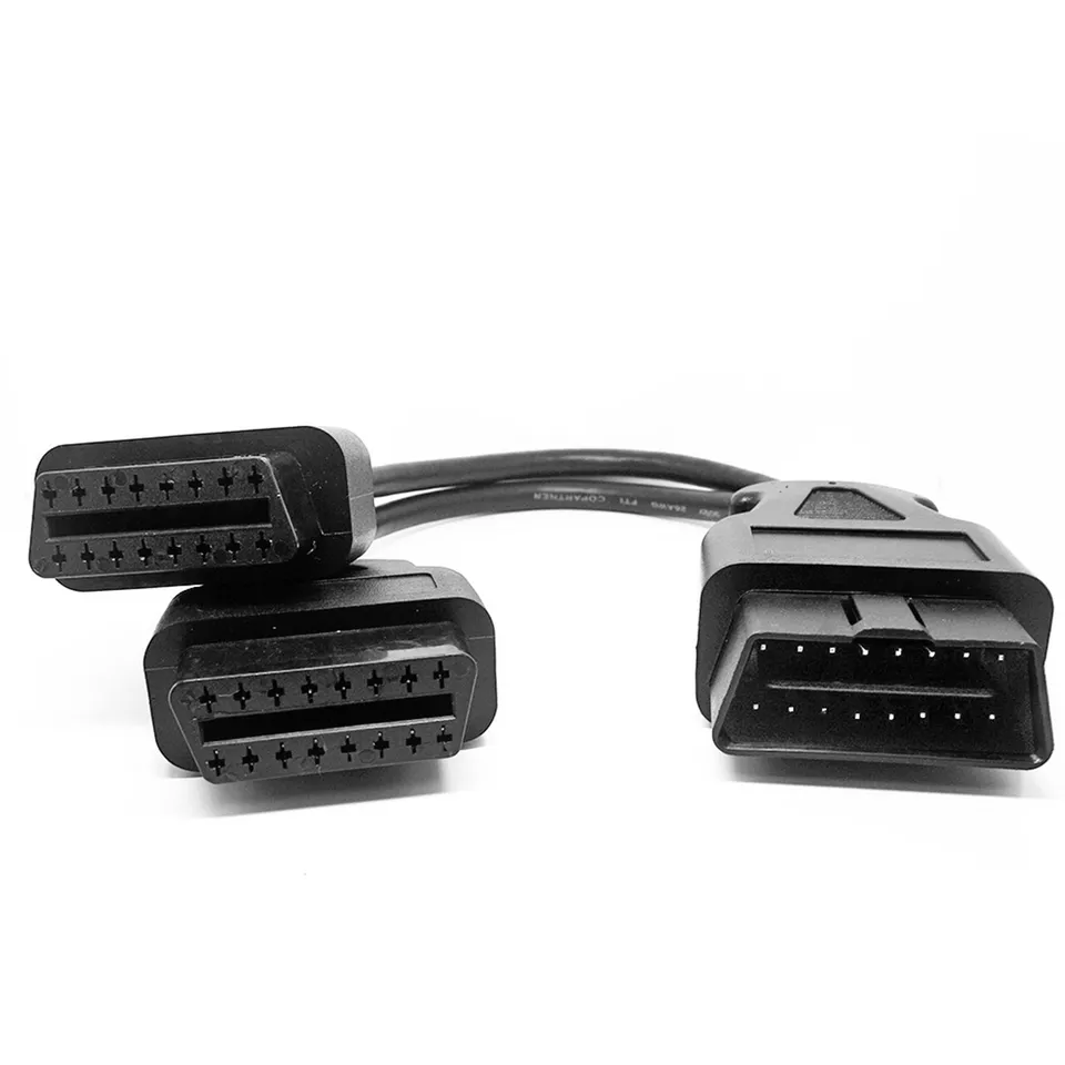 OBD2 OBDII 16 pin Splitter Diagnostic Tool Adapter Male to Dual Female ...