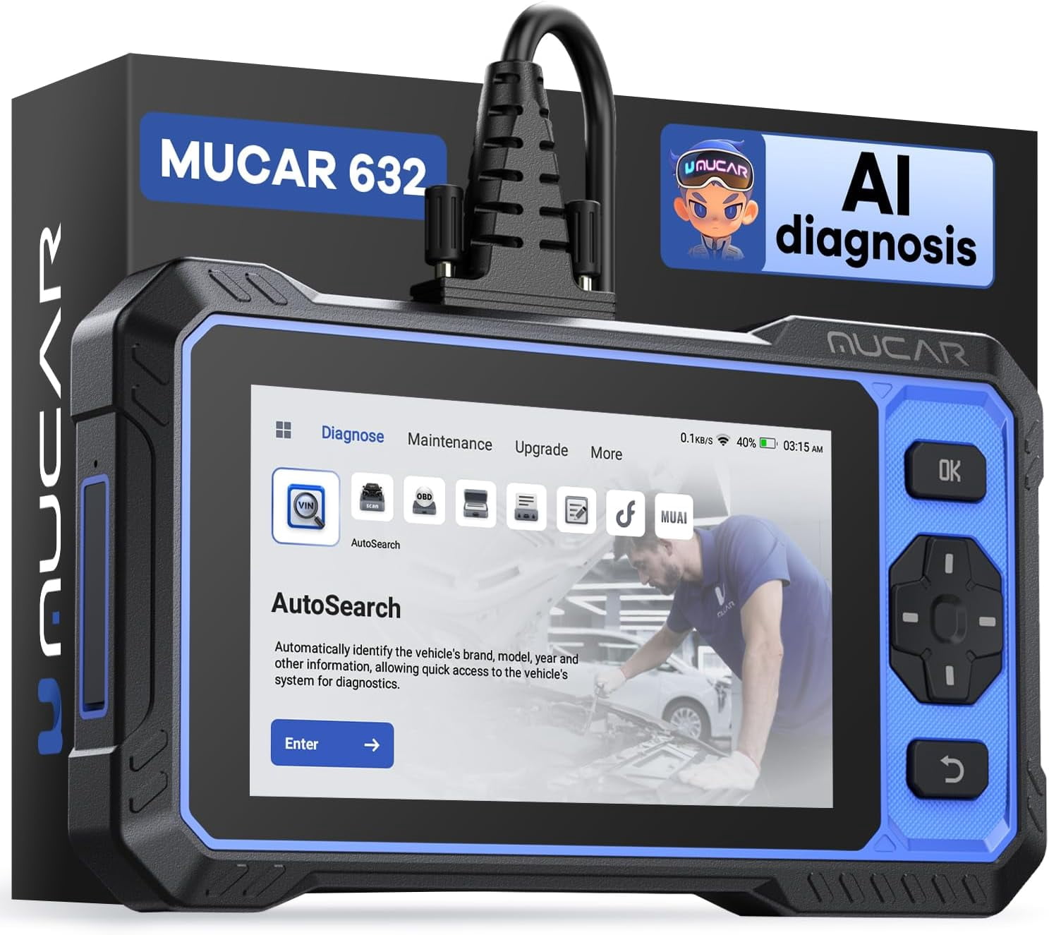 OBD2 Scanner, AI-Assisted OBD2 Bidirectional Scan Tool, Oil/Throttle ...