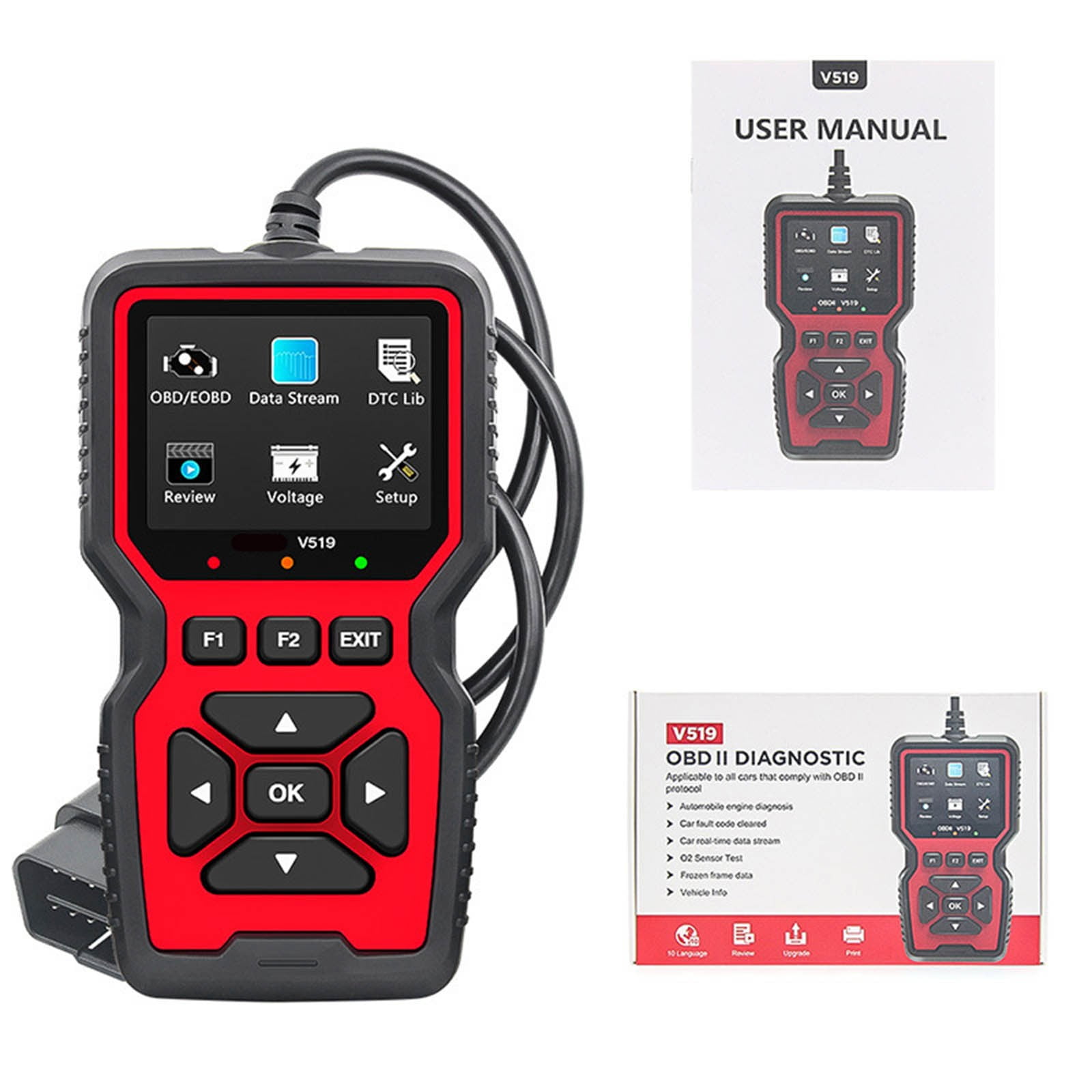OBD2 Scanner Automotive Code Reader Engine Light Tester Vehicle Fault ...