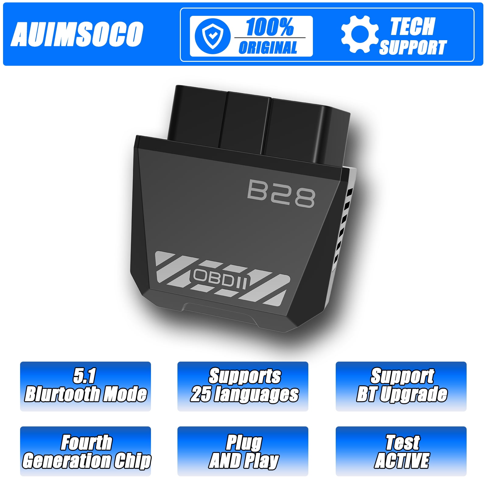 OBD2 Scanner Bluetooth, Car Code Reader Diagnostic Scan Tool For Toyota ...