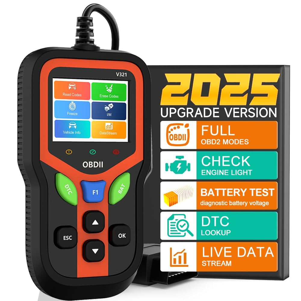 OBD2 Scanner - Car Code Reader Diagnostic Tool for Check Engine Light, Fault Code Reader & Reset ...