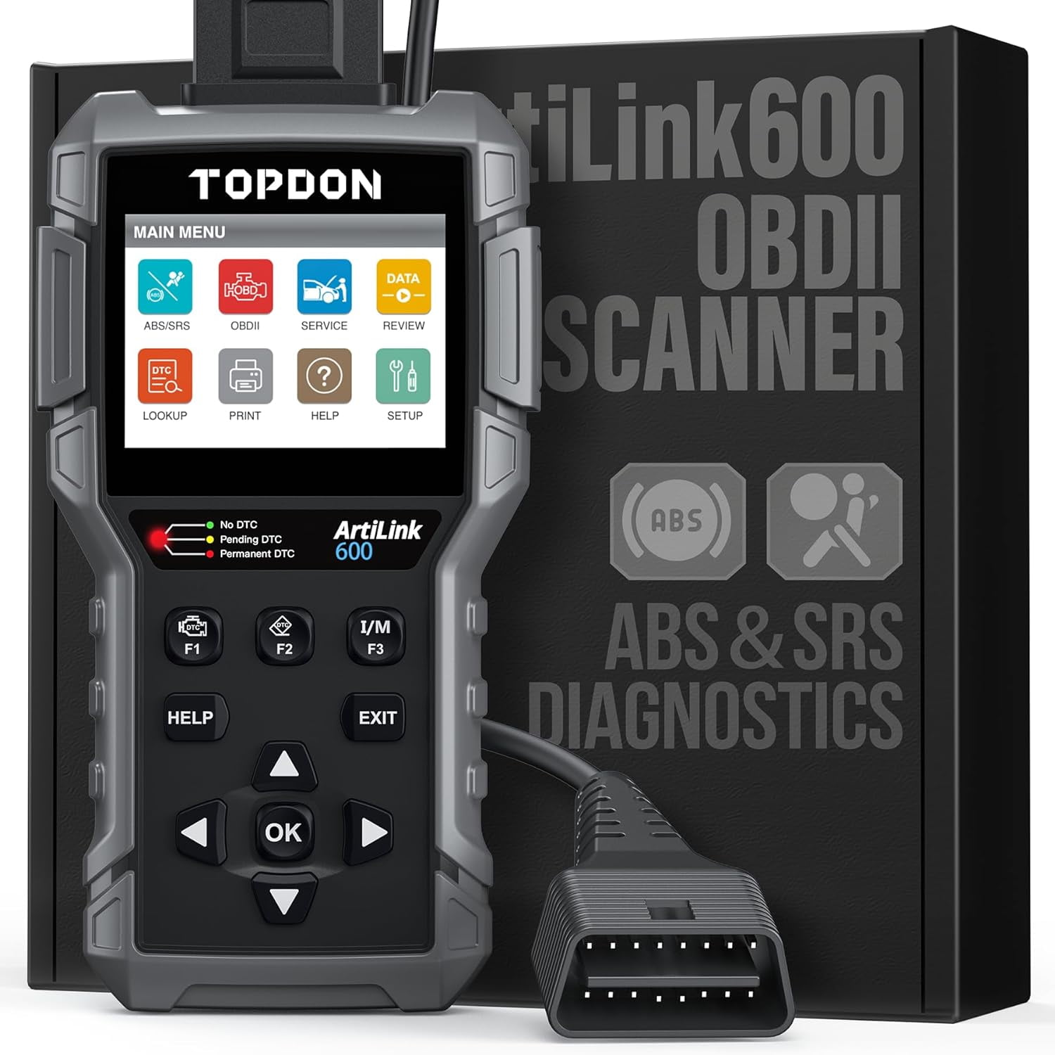 OBD2 Scanner Code Reader AL600, ABS& SRS Scanner Diagnostic Tool with ...