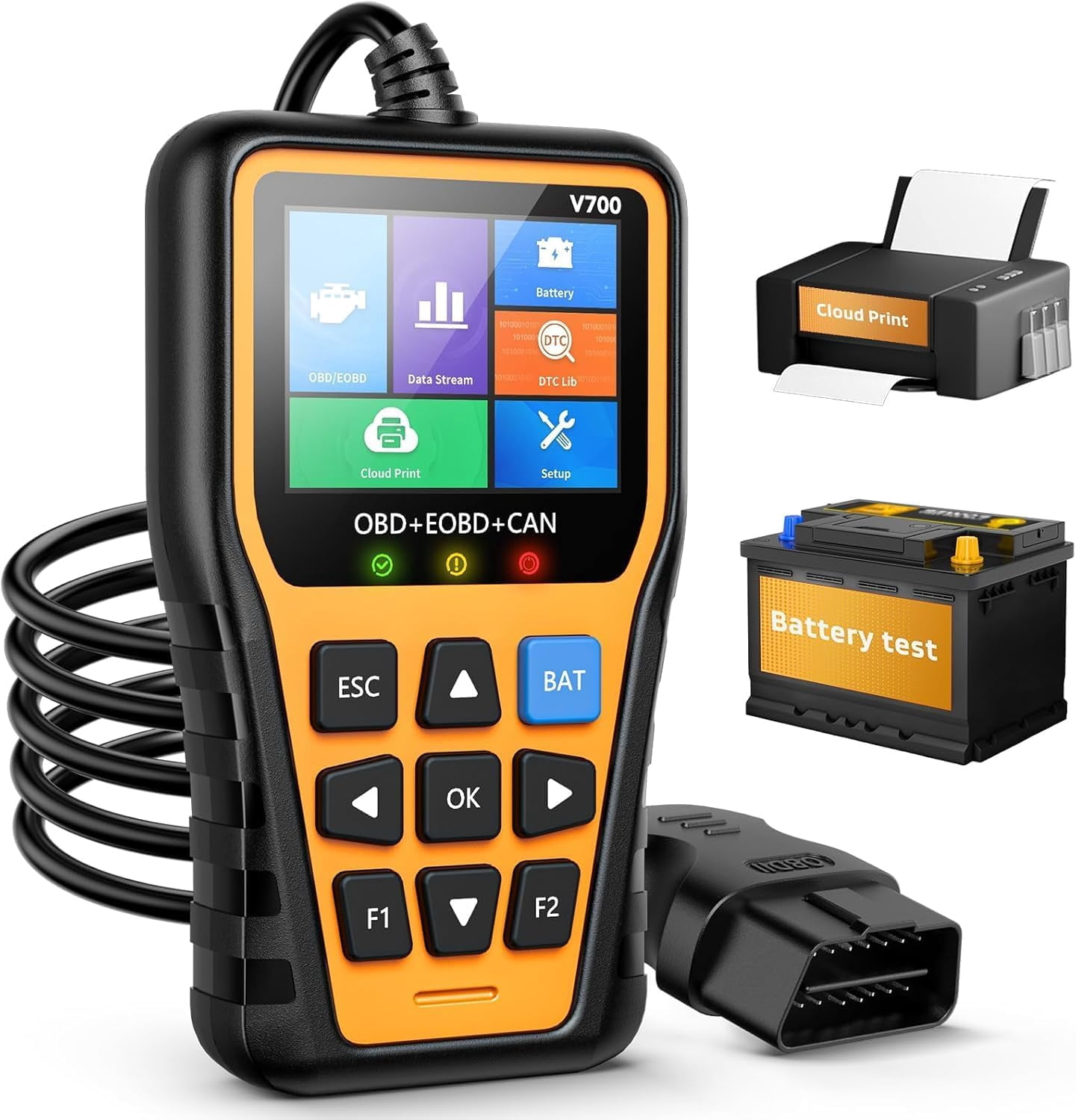 OBD2 Scanner Code Reader Support Test Plug and Play Fixd CAN Diagnostic ...