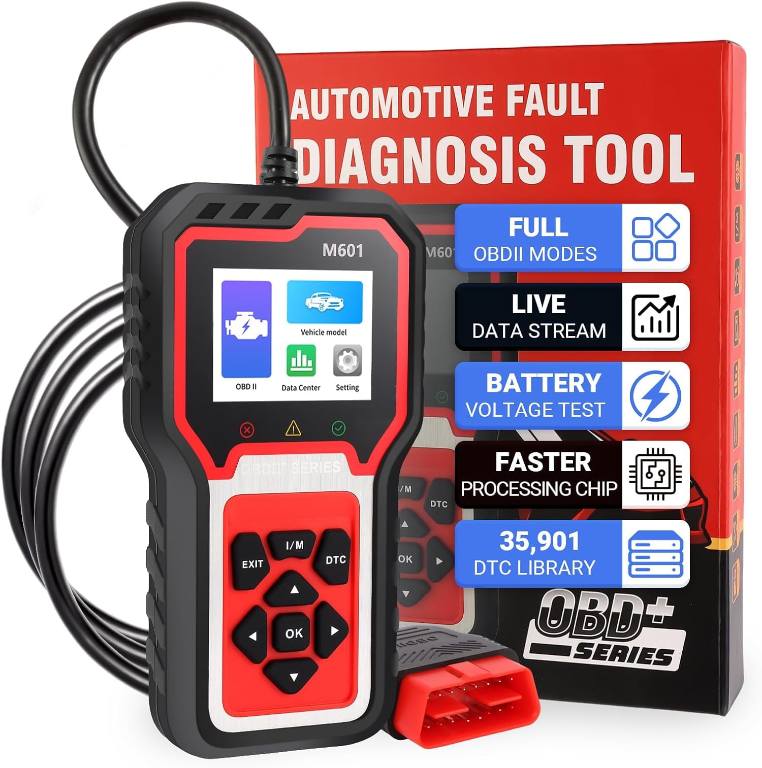 OBD2 Scanner Diagnostic Tool - Check Engine Code Reader with Reset ...