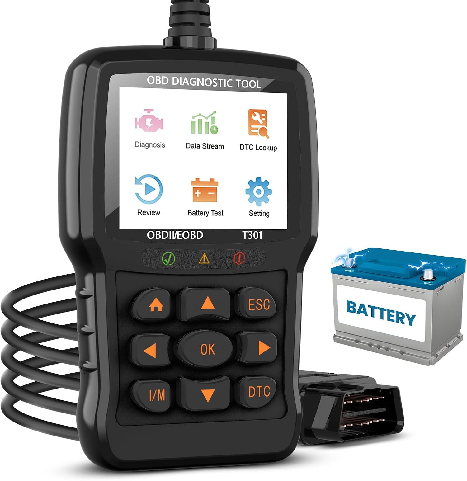 OBD2 Scanner Diagnostic Tool, Check Engine Light Code OBD2 Reader with ...