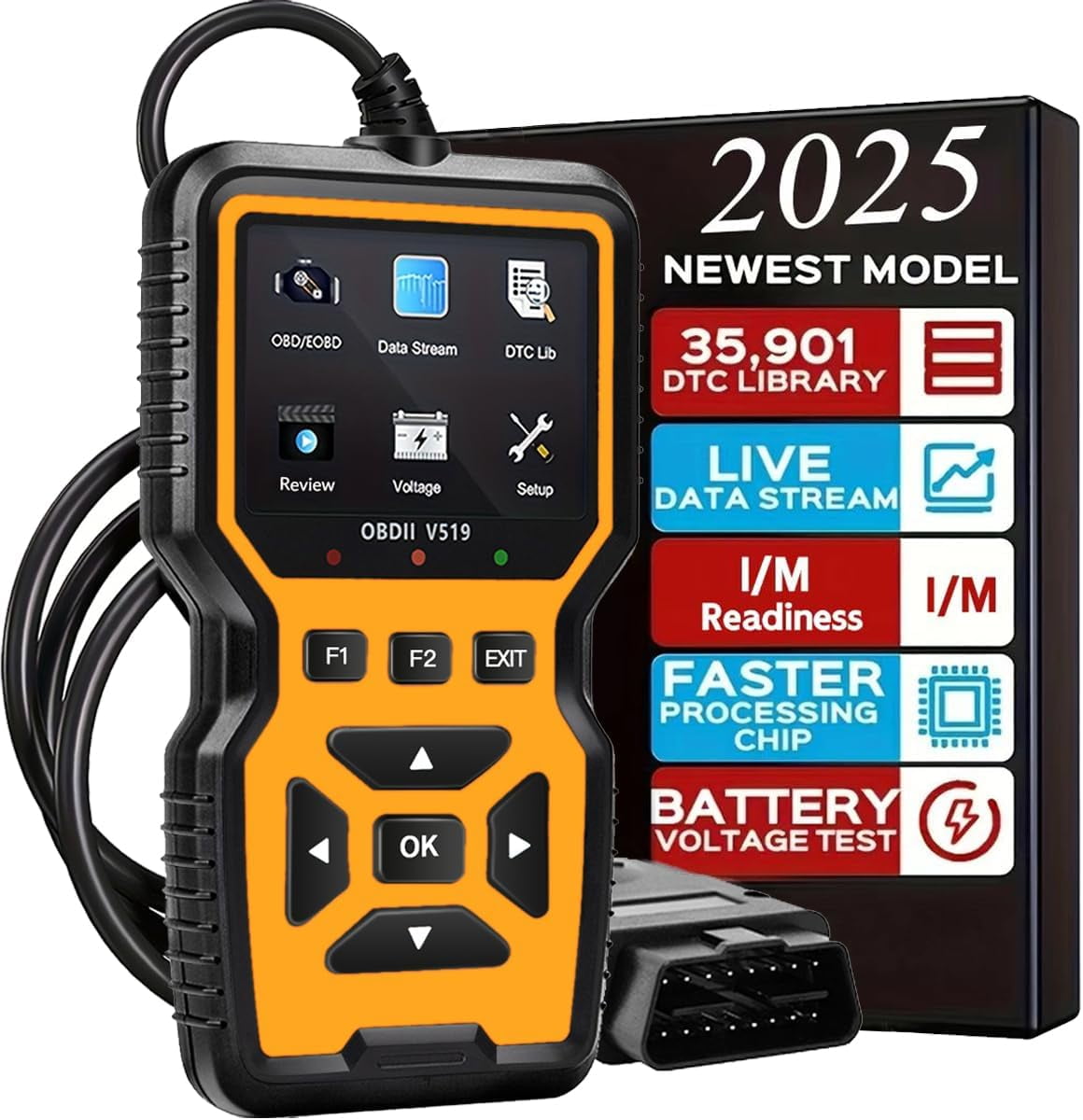 OBD2 Scanner Diagnostic Tool - Check Engine Light Code Reader, Reset ...