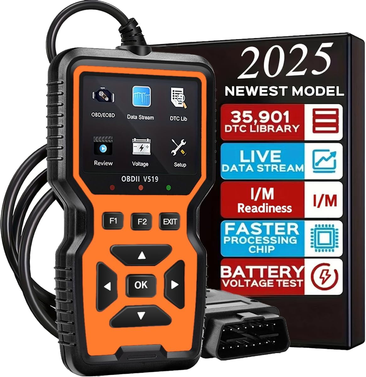 OBD2 Scanner Diagnostic Tool - Check Engine Light Code Reader, Reset ...