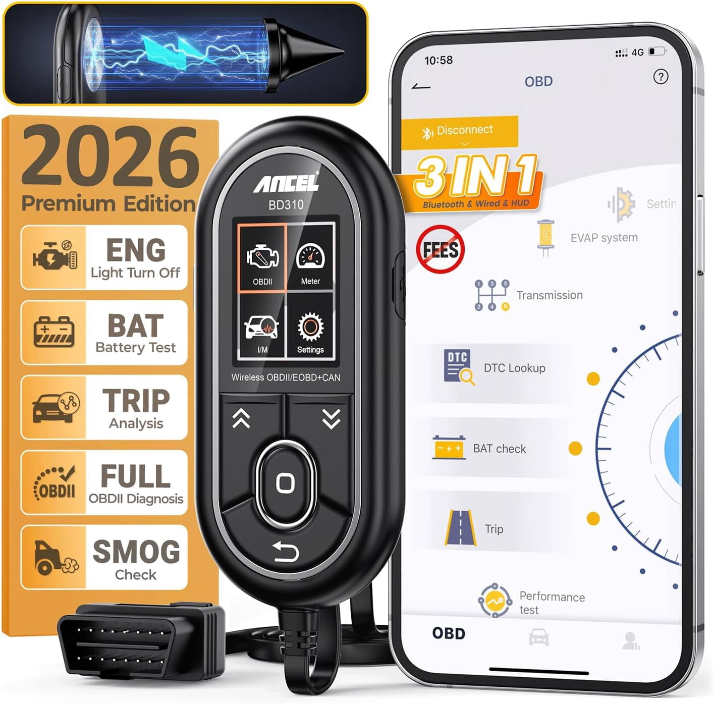 OBD2 Scanner & Engine Code Reader - Advanced Battery Test, Trip ...