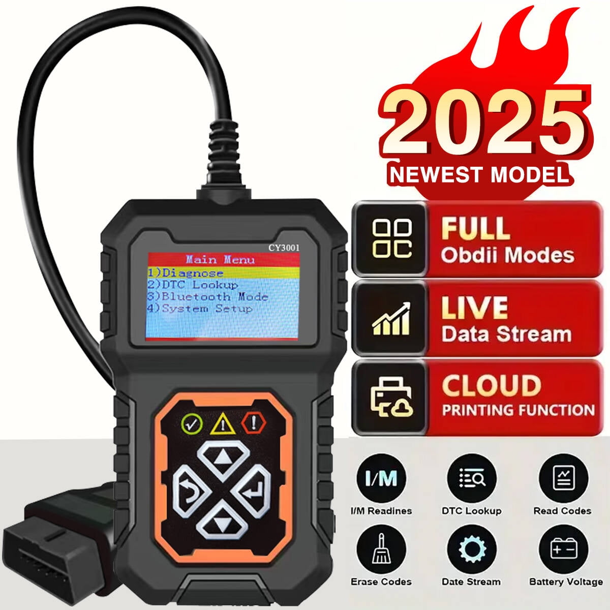 OBD2 Scanner & Engine Code Reader, Battery Tester, Reset Check Engine ...