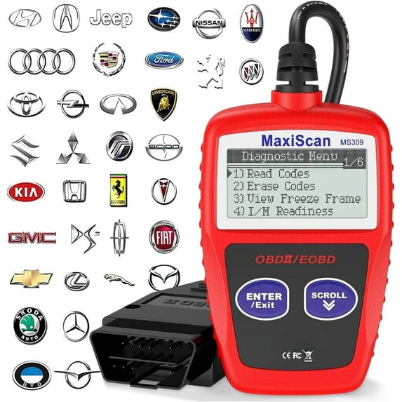 OBD2 Scanner MS309 Universal Engine Fault Code Reader, Check Engine ...