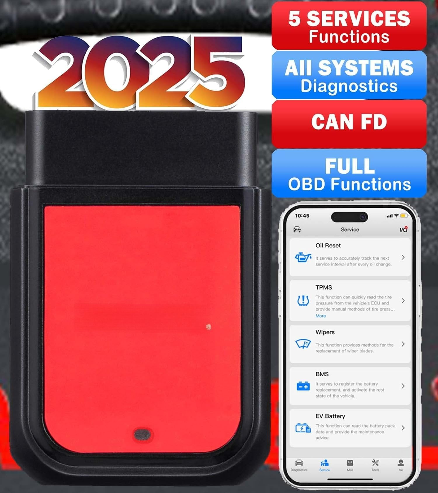 OBD2 Scanner MaxiAP AP2500 Code Reader Oil Reset TPMS BMS Reset -System ...