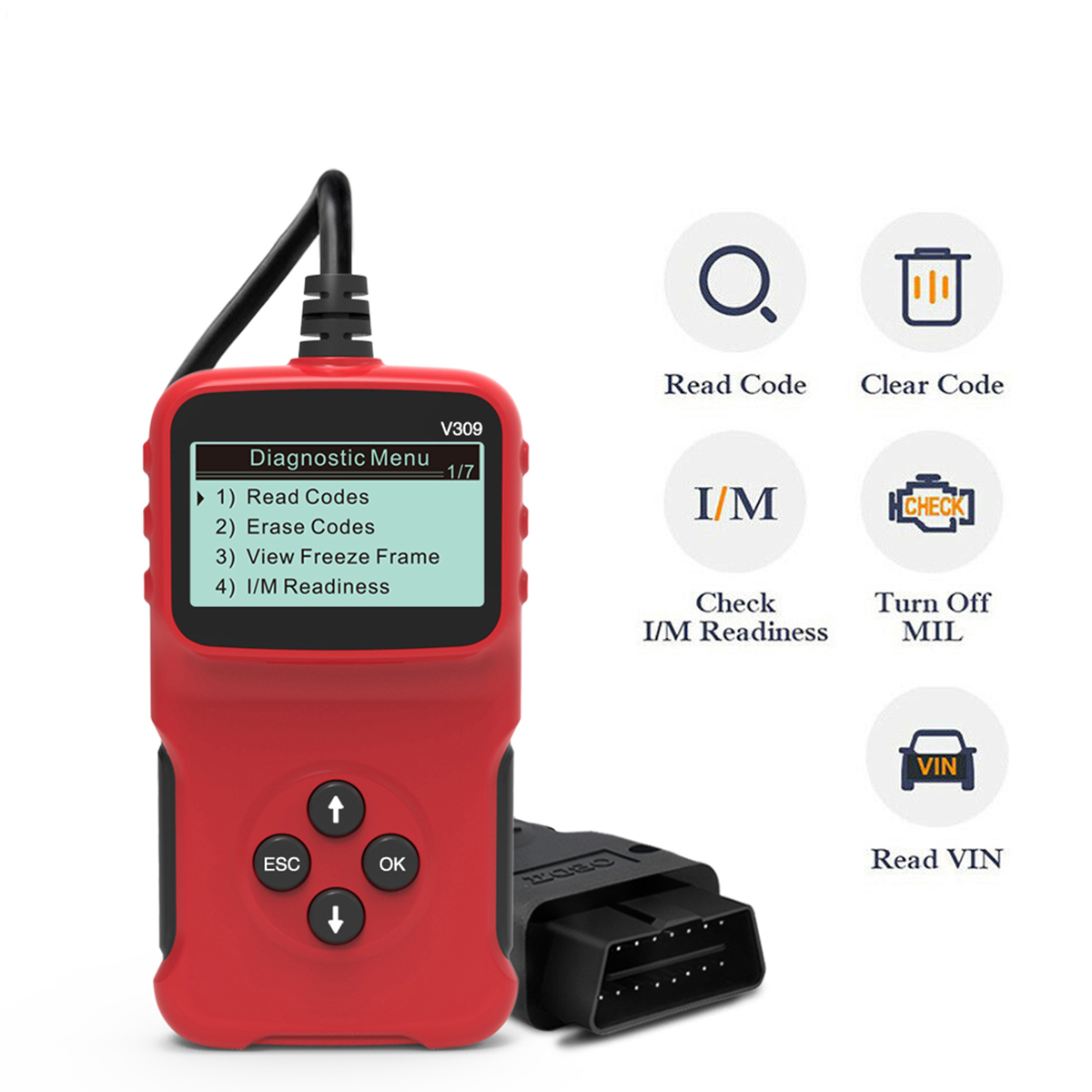 OBD2 Scanner OBD Code Reader & Scan Tools Car Engine Diagnostic Scanner ...