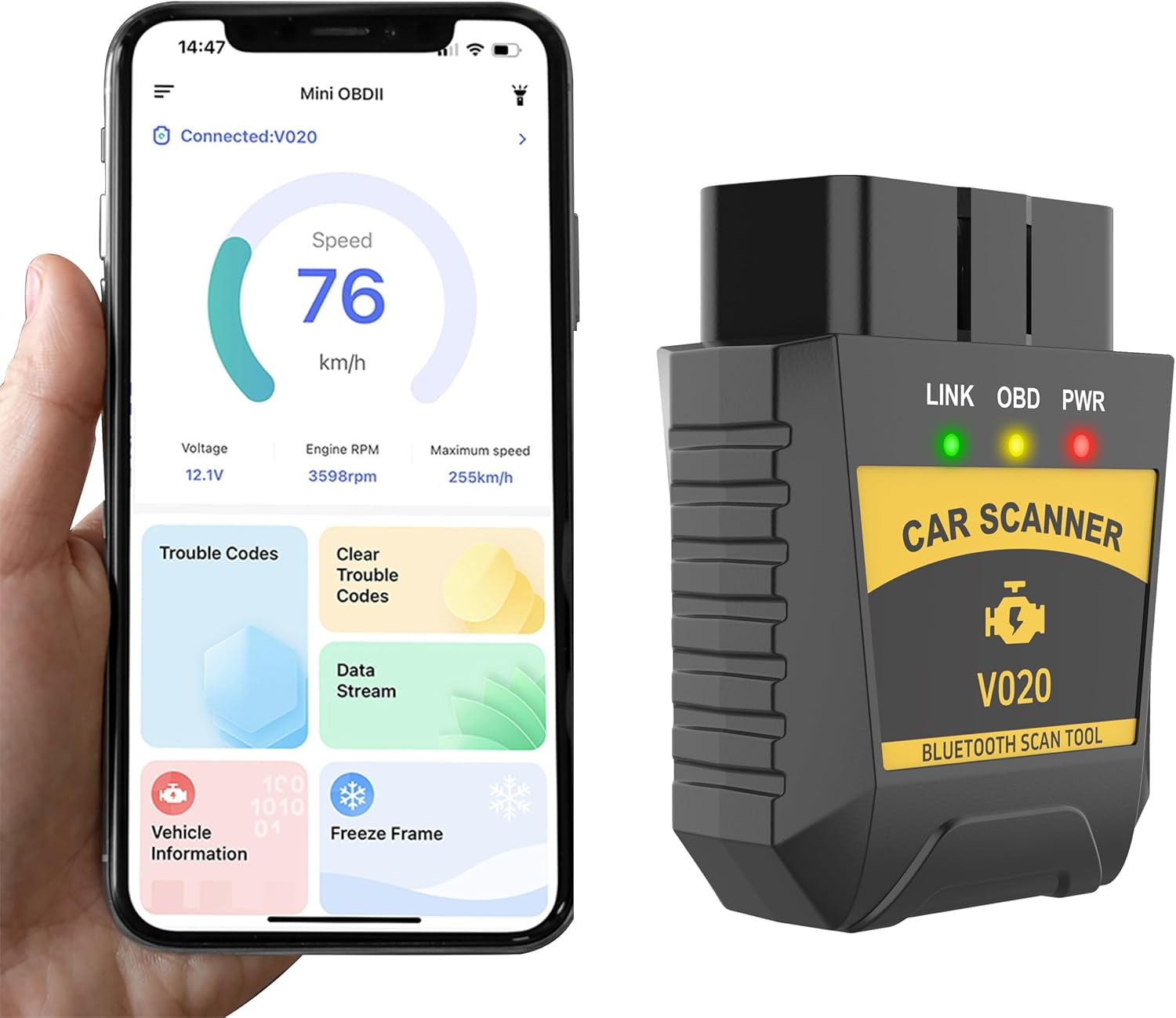 OBD2 Scanner Reader Auto Diagnostic Scan Tool OBD2 Scanner APP for Auto ...