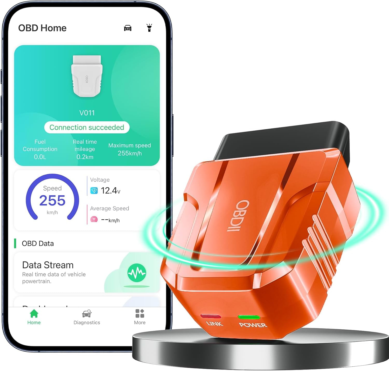 OBD2 Scanner Reader Bluetooth Wireless Auto Diagnostic Scan Tool for iOS & Android for ...