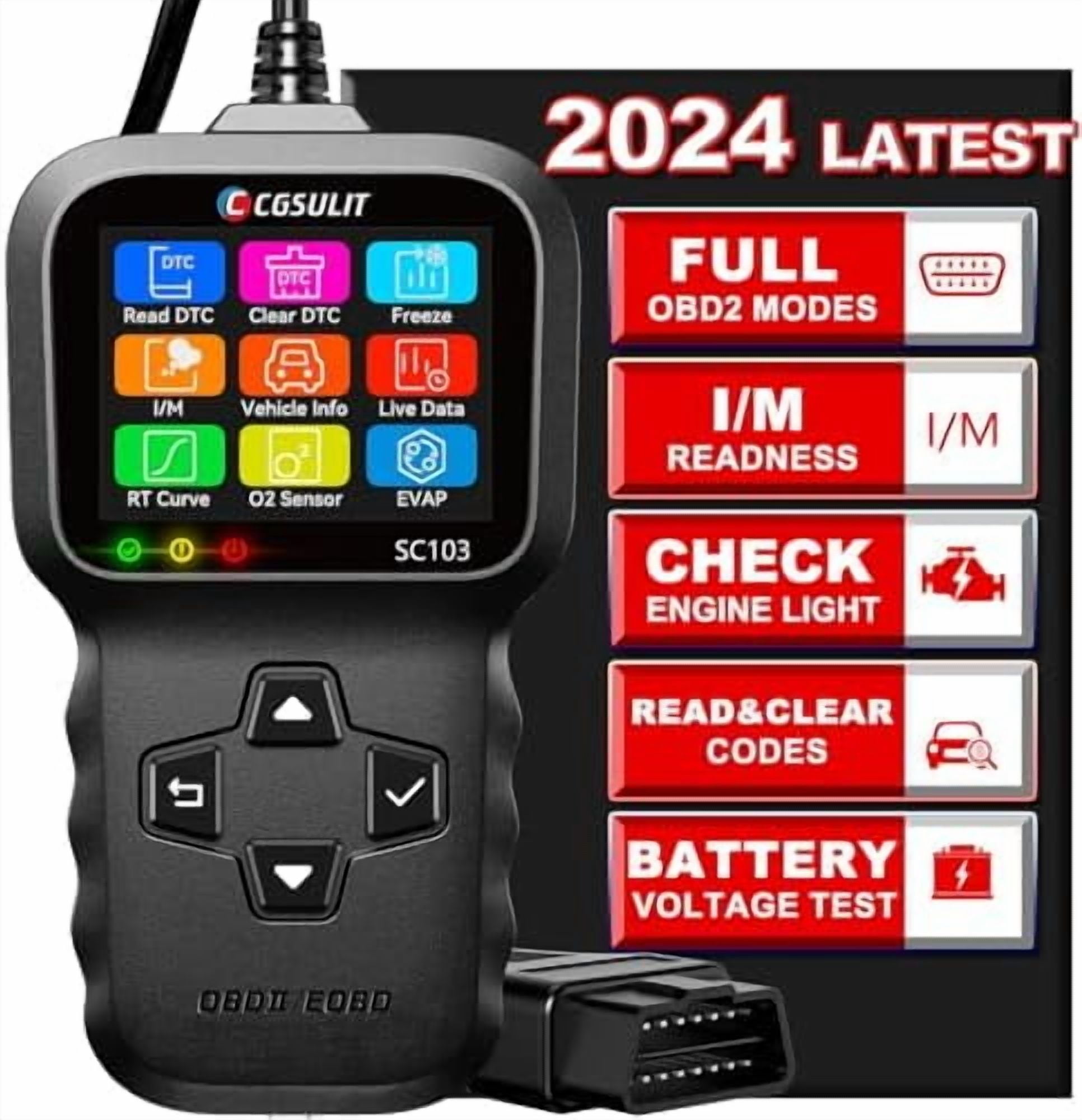 OBD2 Scanner, SC103 Car Code Reader Diagnose Check Engine Light Smog ...