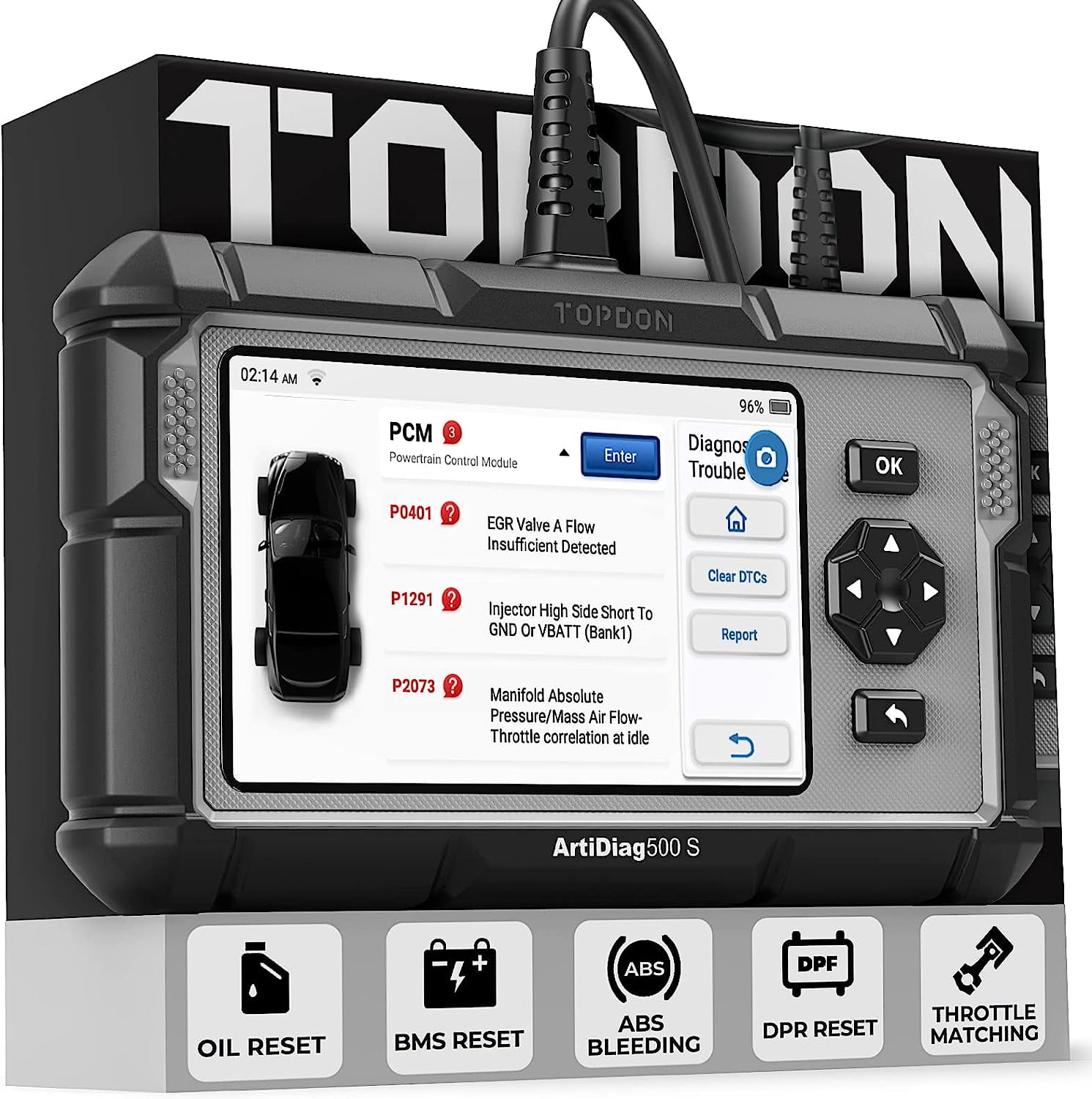 TOPDON AD500S OBD2 Full System Automotive Scanner, 2022 Upgraded Car Diagnostic Tool with 5 ...