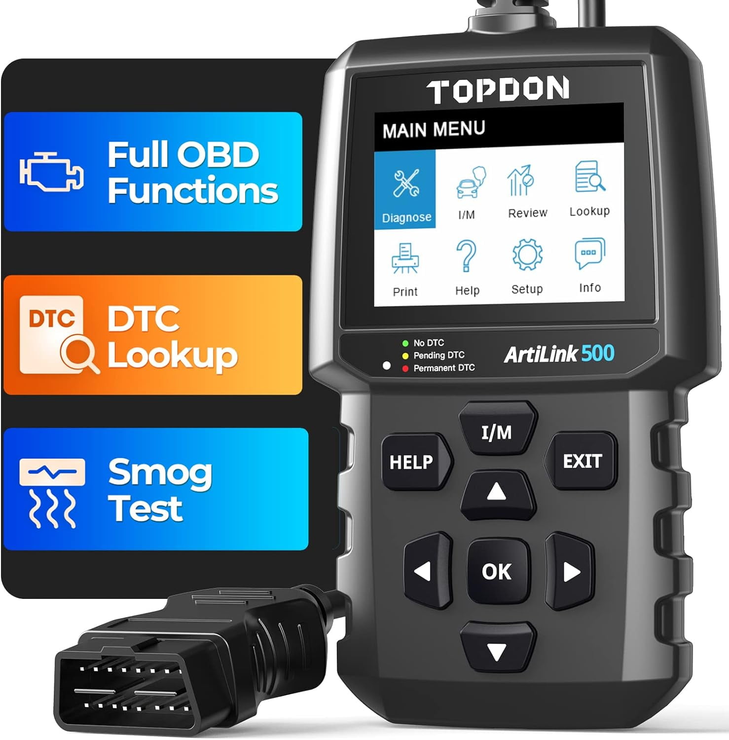 Free Shipping! OBD2 Scanner TOPDON AL500 Car Diagnostic Scanner, Car ...