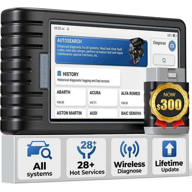 OBD2 Scanner TOPDON ArtiDiag800BT Car Diagnostic Scan Tool All System ...