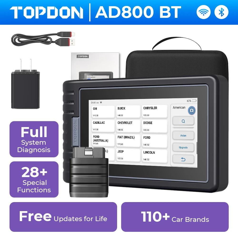 TOPDON Bluetooth OBD2 Scanner, ArtiDiag800BT, Vehicle Diagnostic Tool ...