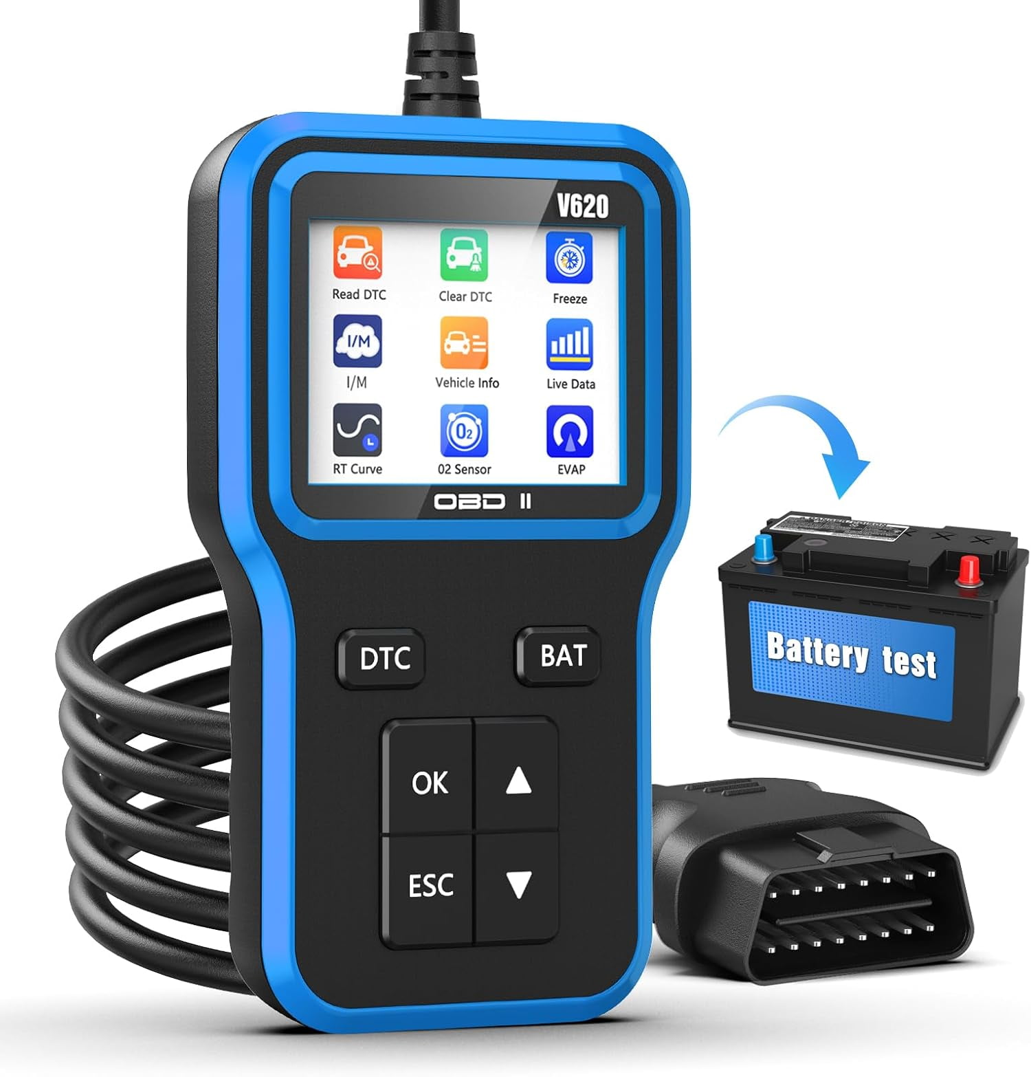 OBD2 Scanner with Tester - Diagnostic Tool for That Check Engine Light ...