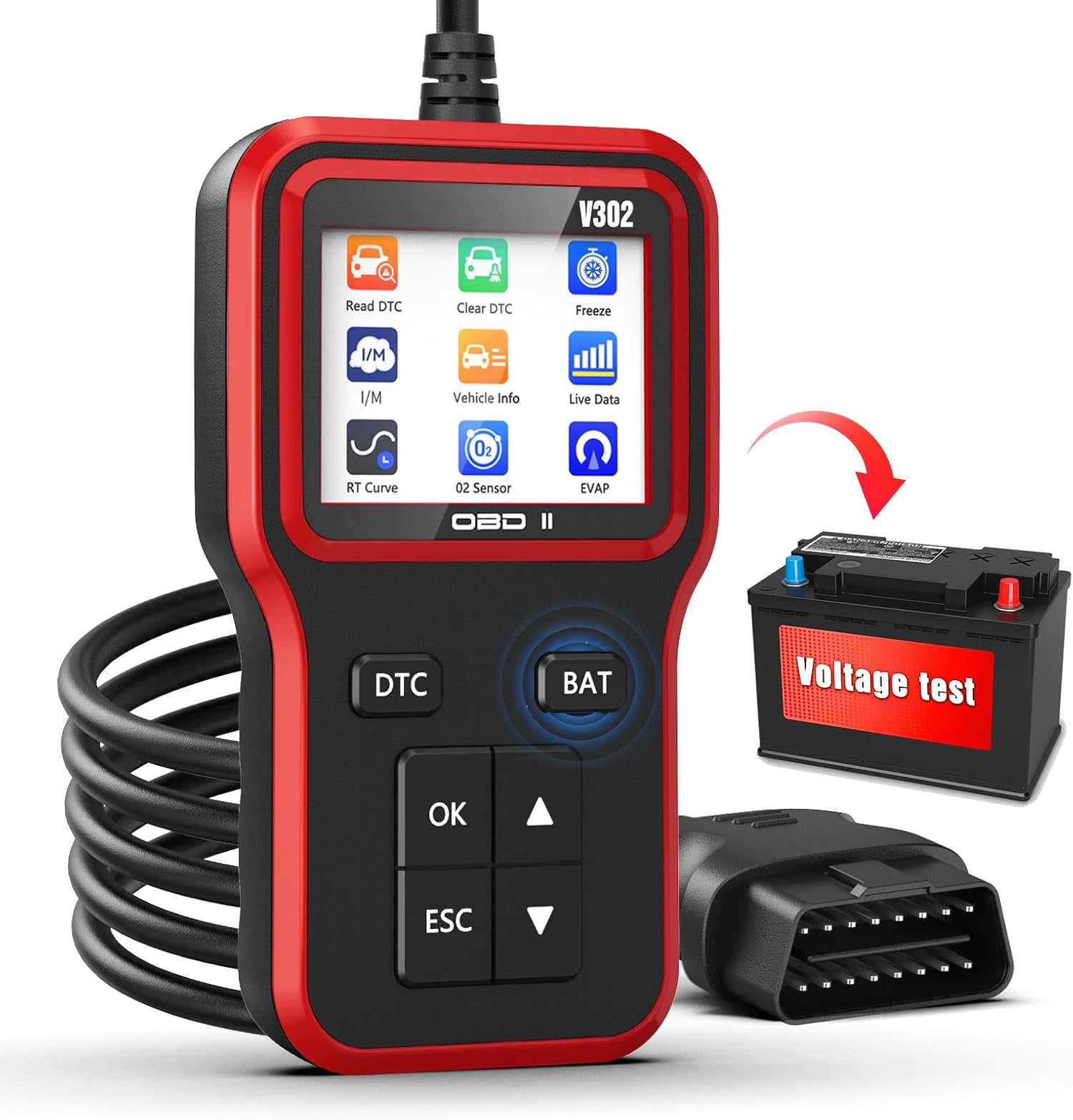 OBD2 Scanner with Tester - Diagnostic Tool for That Check Engine Light ...