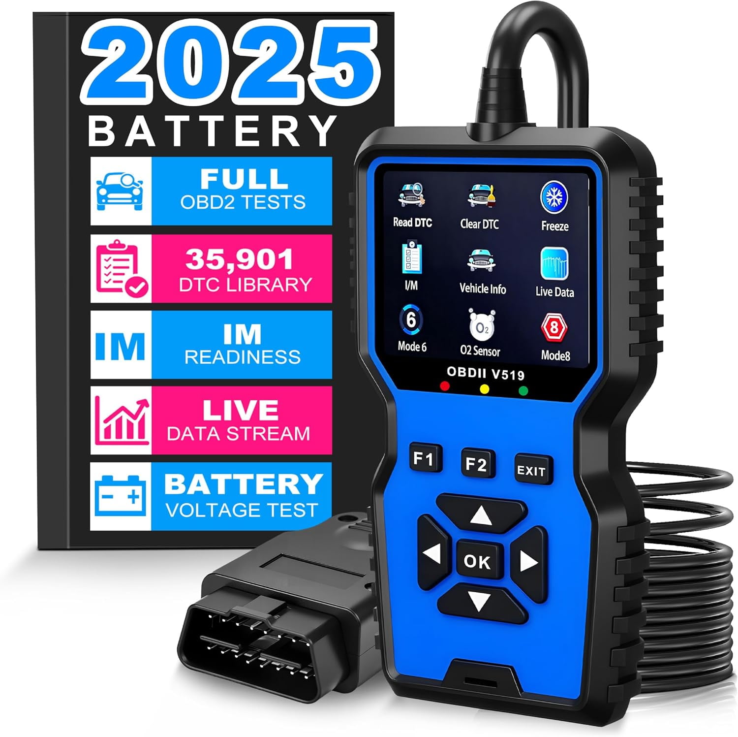 OBD2 Scanner Tool, Upgraded V519 Code Reader for Check Engine Light ...