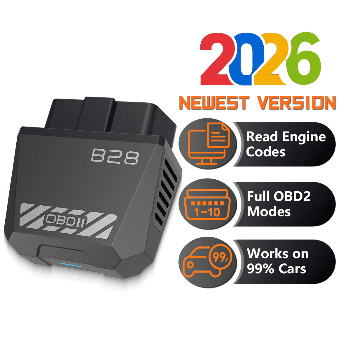 OBD2 Scanner Wireless Bluetooth Automotive Diagnostic Tool For Ford ...