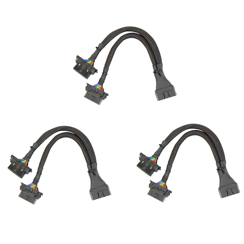 OBD2 Splitter 16 Pin OBD II Splitter Extension 1X Male and 2X Female ...