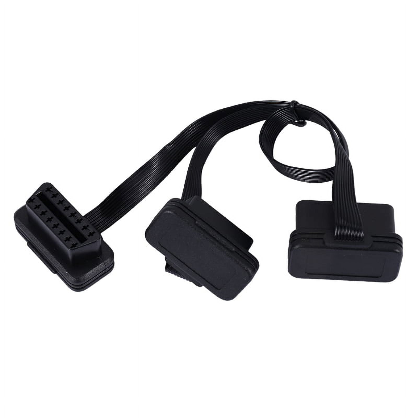 OBDII Extension Dual Connector Y Splitter OBD OBD2 16PIN Male to Female ...
