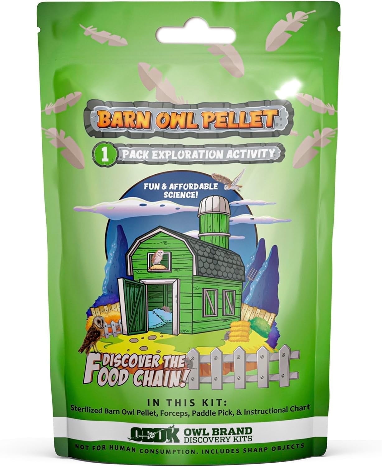 OBDK Barn Owl Pellets for Dissection - 1 Pack Medium Sized (1.5"-2.0 ...