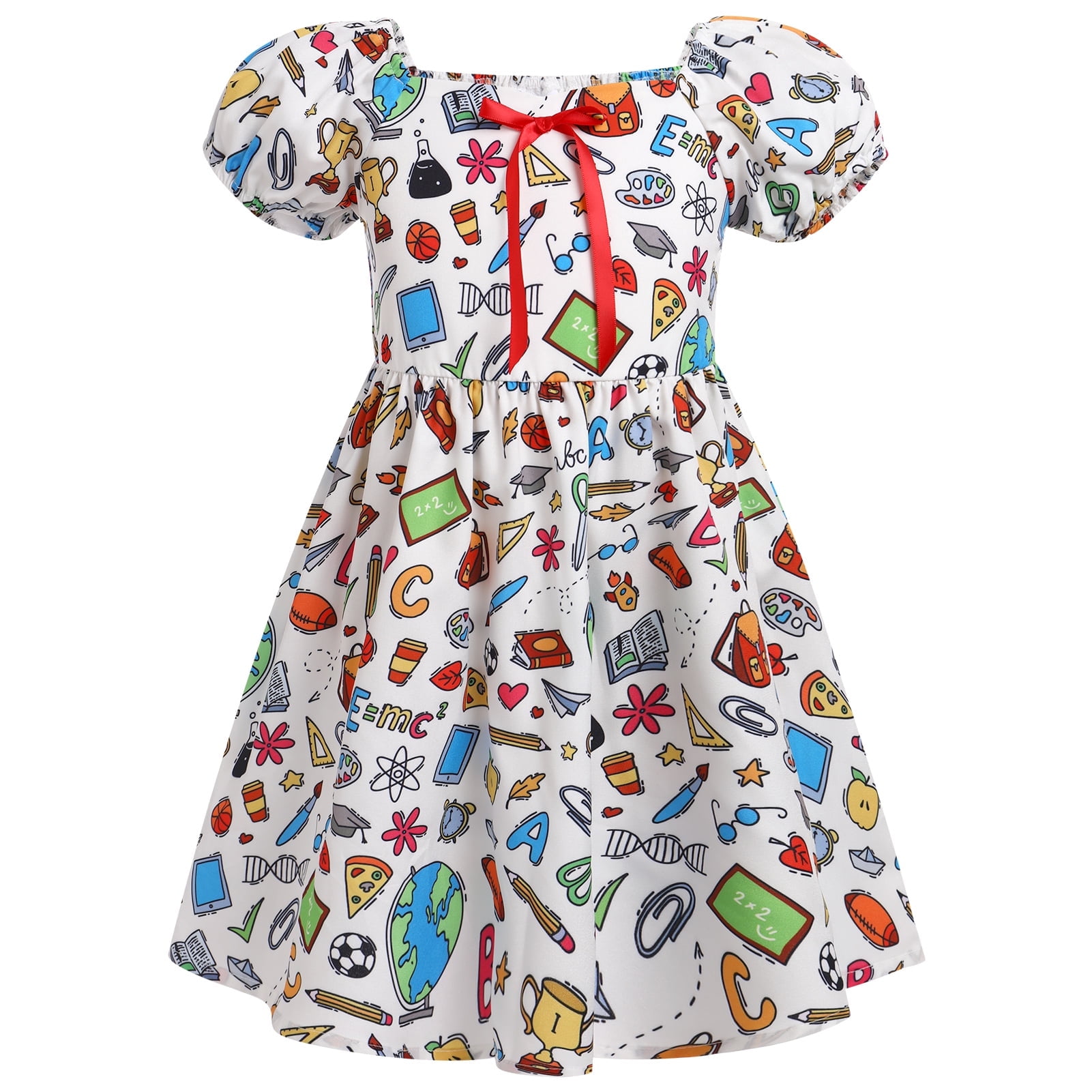 OBEEII Back to School Dresses for Kids Girls School Clothes Puff Short ...