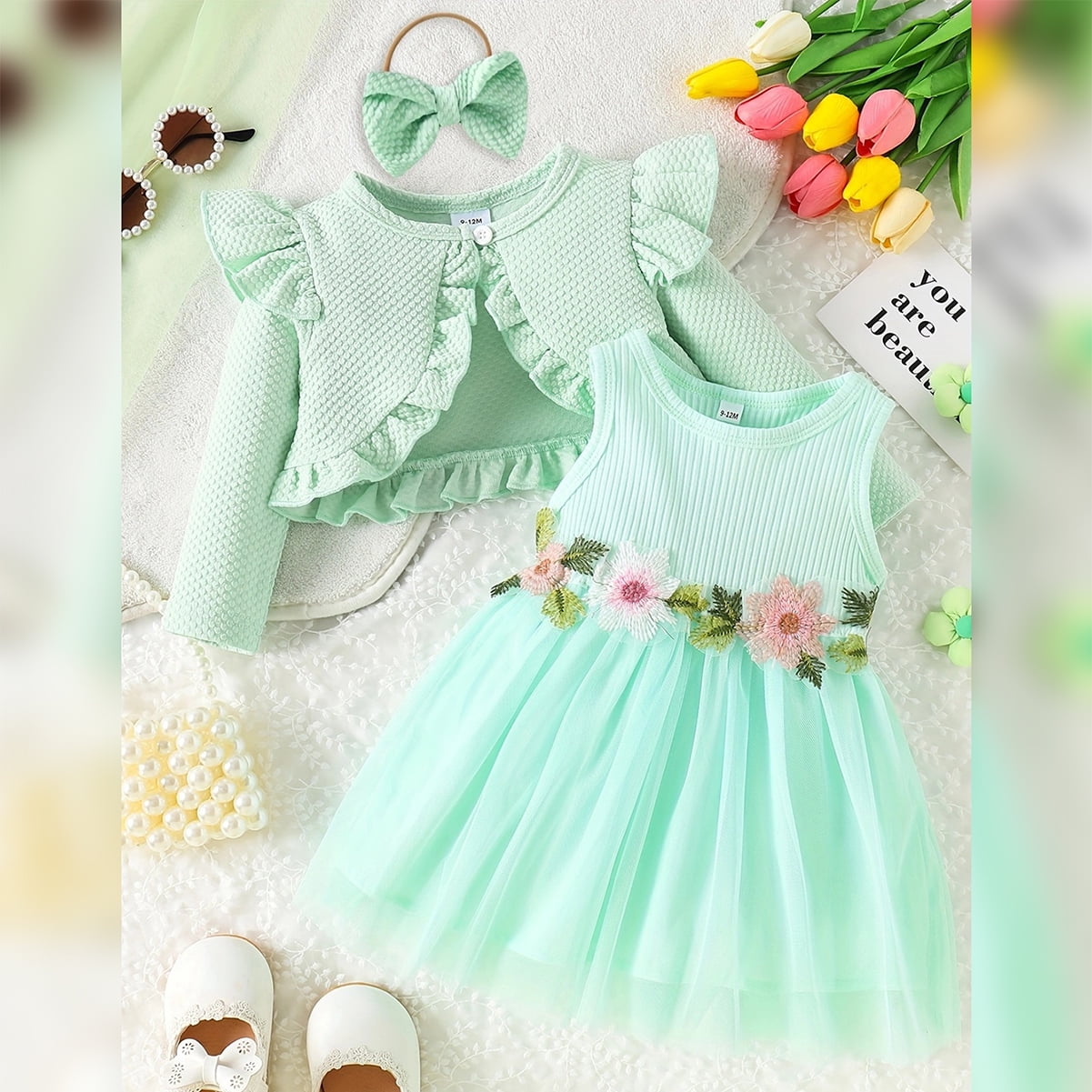 OBEEII Dresses for Infant Toddle Girls Spring Summer Tulle Tutu Dress ...