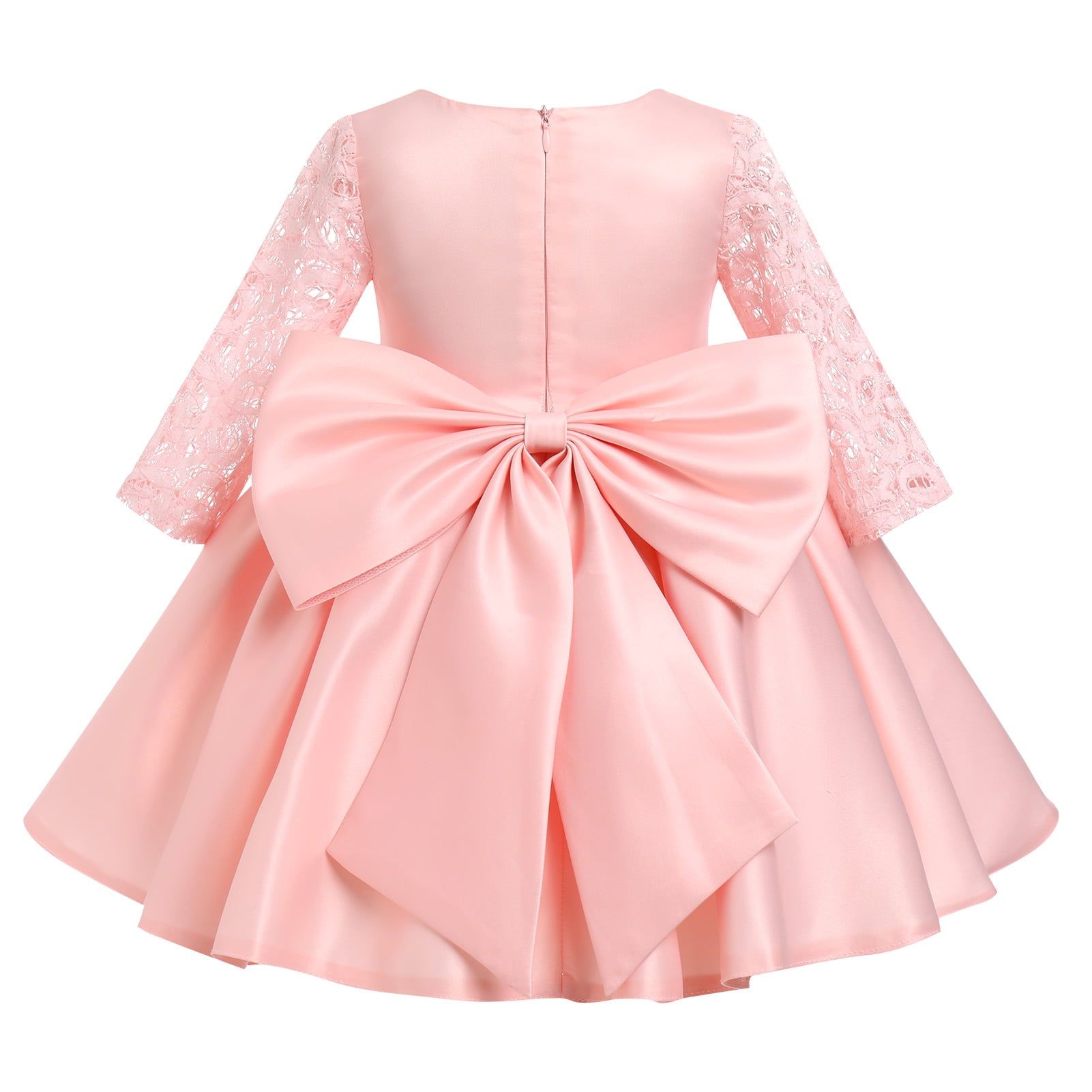 OBEEII Dresses for Kids Girls Sheer Lace Sleeve Flower Girls Dresses ...