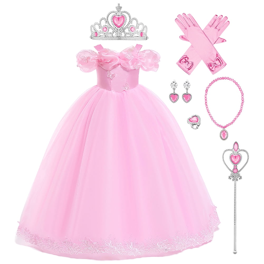 OBEEII Kids Girls Fairy Tale Princess Dress Sleeveless Tulle Spliced ...
