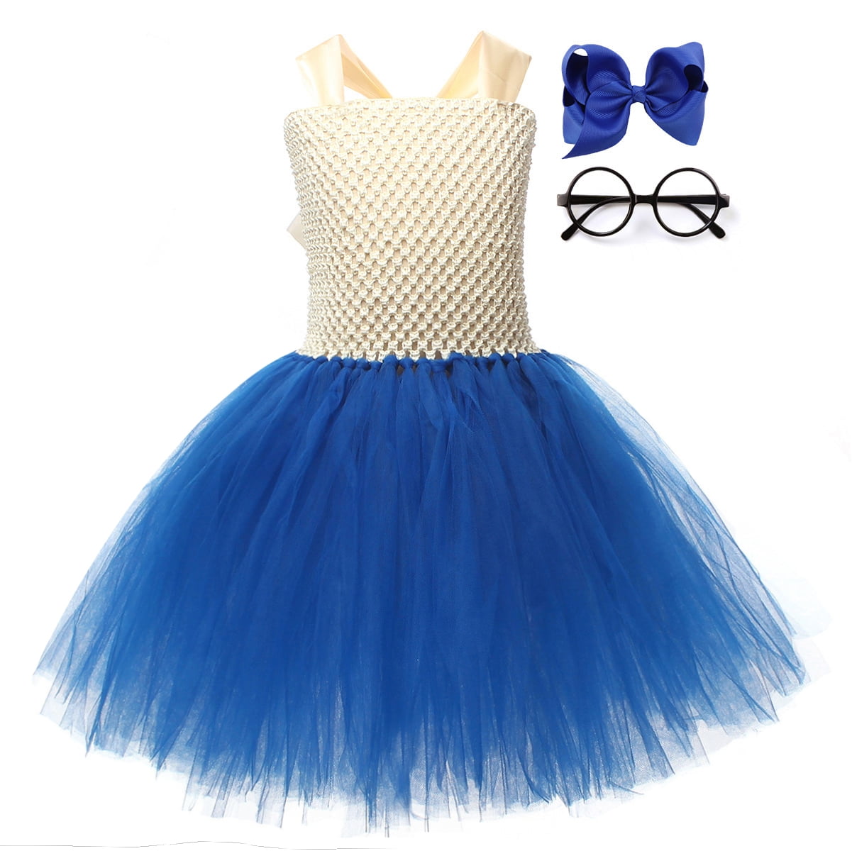 OBEEII Kids Girls Ruffle Tulle Dress Cosplay Costume Joy Disgust Anger ...