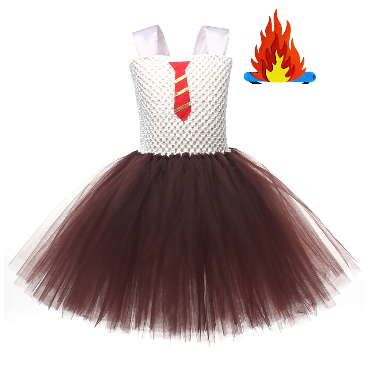 OBEEII Kids Girls Ruffle Tulle Dress Cosplay Costume Joy Disgust Anger ...