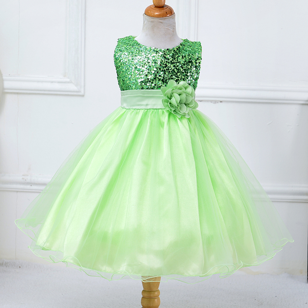 OBEEII Kids Girls Sleeveless Tulle Tutu Dress Sequins Flower Wedding ...