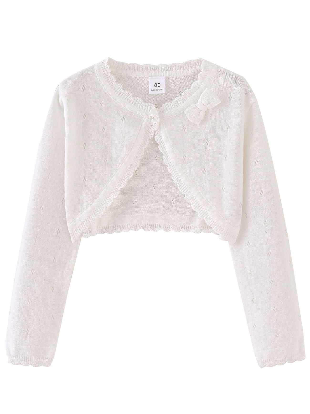 OBEEII Knitted Cardigan for Infant Toddle Girls White Cardigan Flower ...