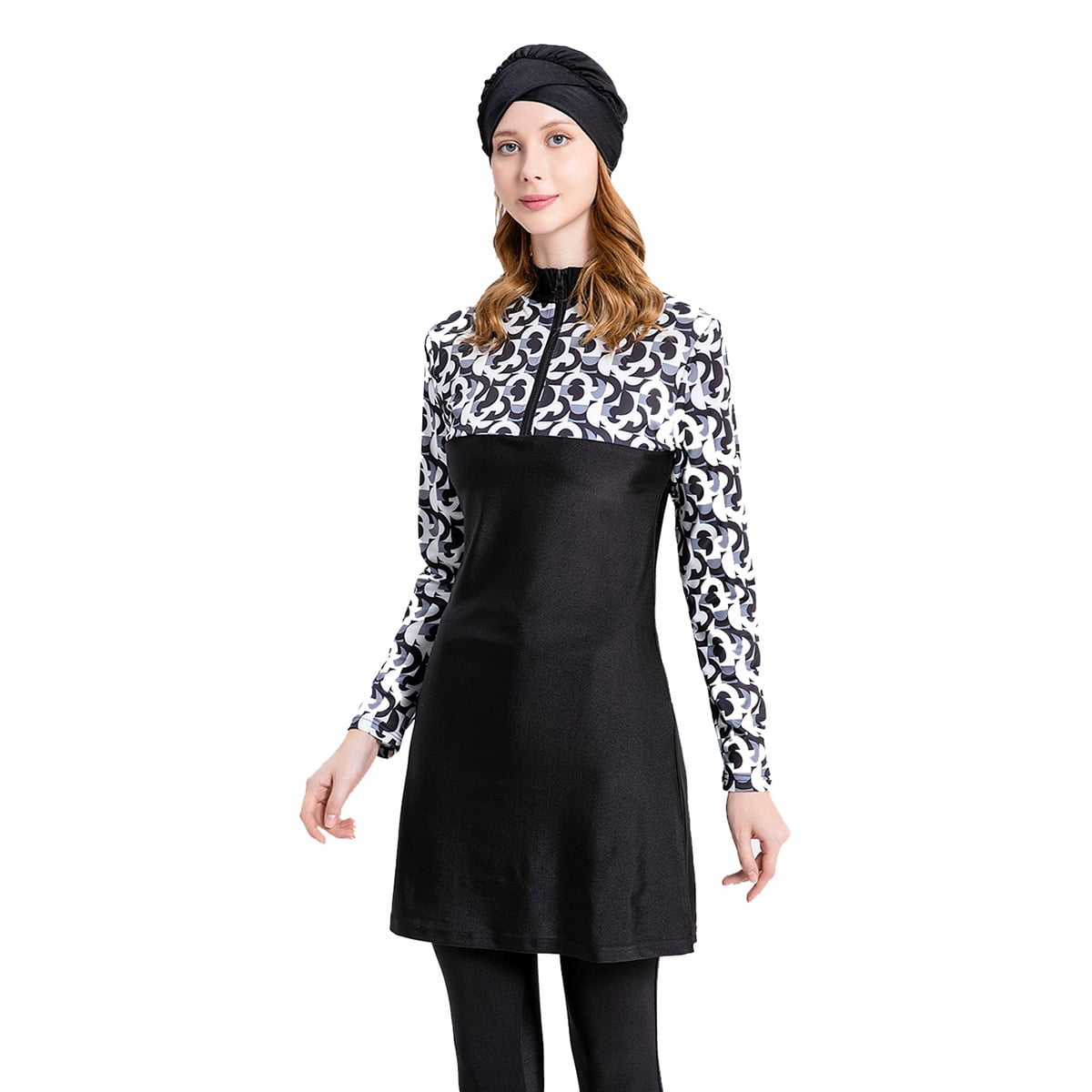 OBEEII Muslim Long Sleeve Swimwear for Women Burkini Full Cover ...