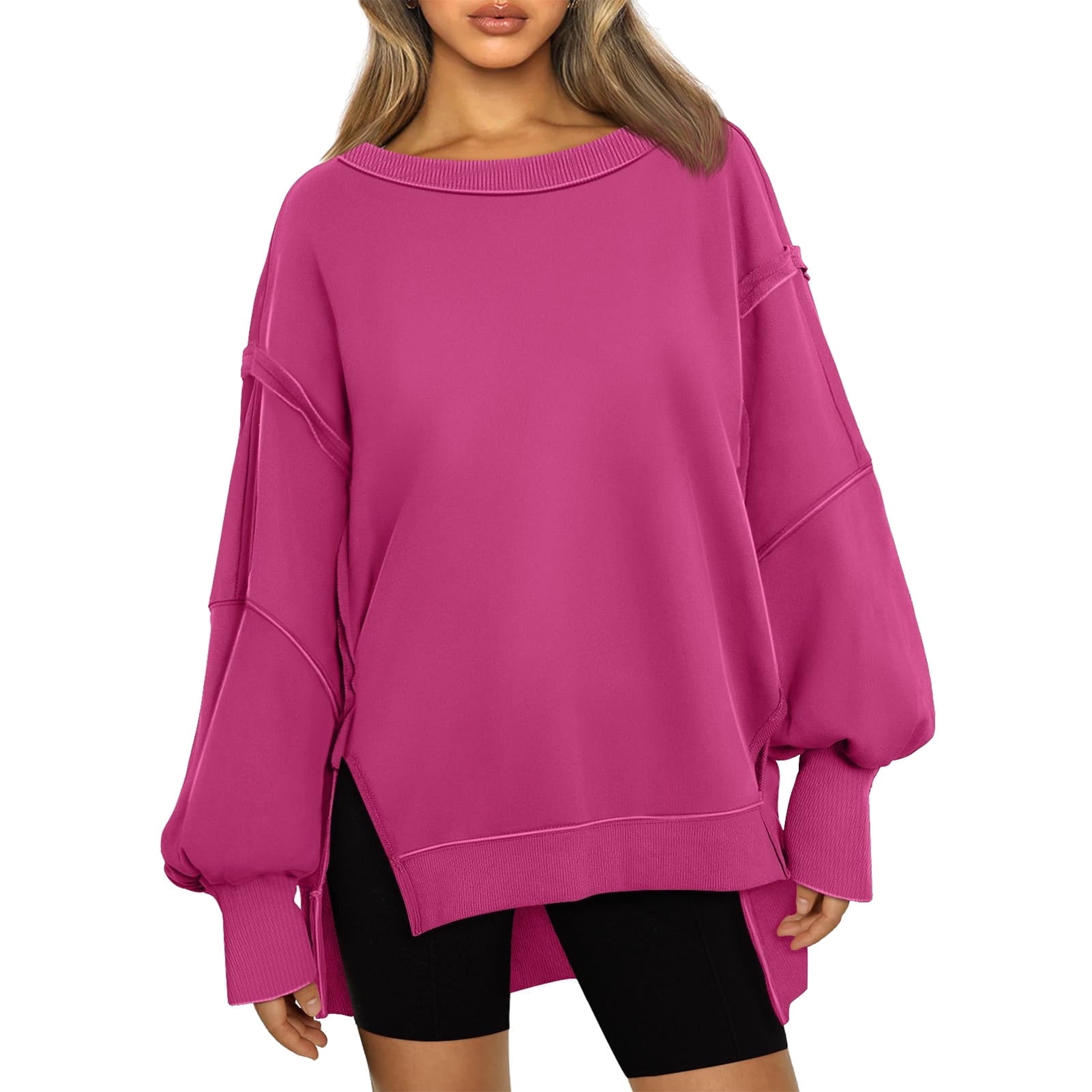 OBEEII Sweatshirts for Women Plus Size Sweatshirts Oversized Pullover ...